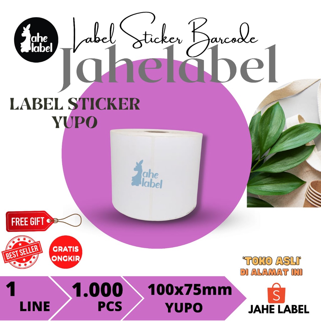 Jual STIKER LABEL BARCODE 100X75 MM KERTAS STICKER LABEL VINYL 10X7.5 ...