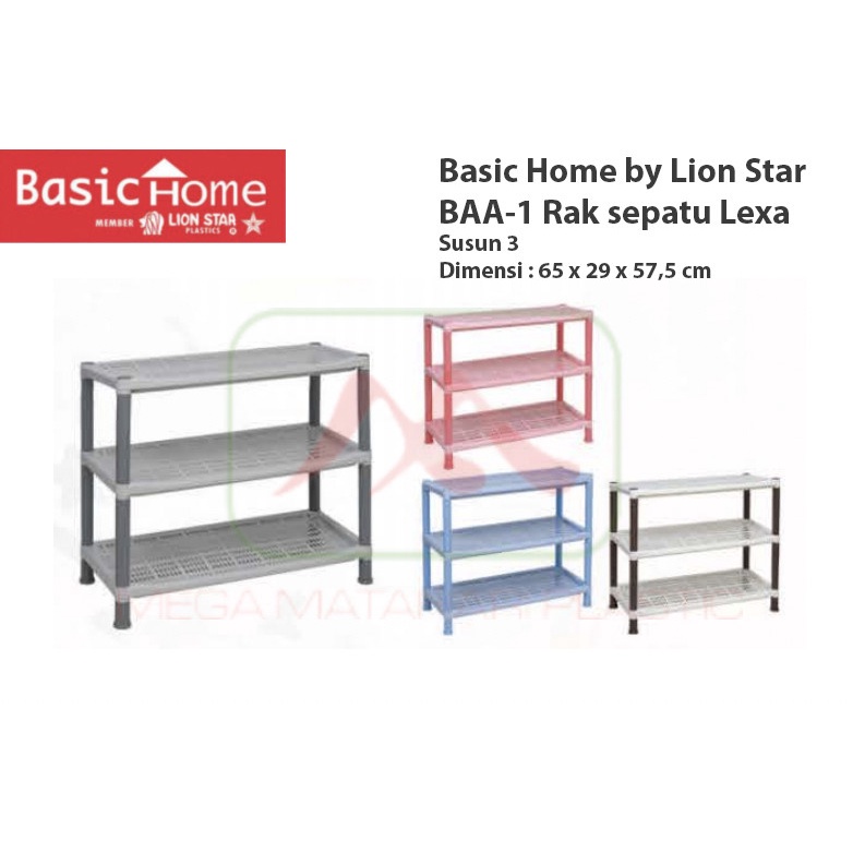 Jual Rak sepatu sandal susun 3 Lexa BAA-10 Basic Home by Lion Star ...