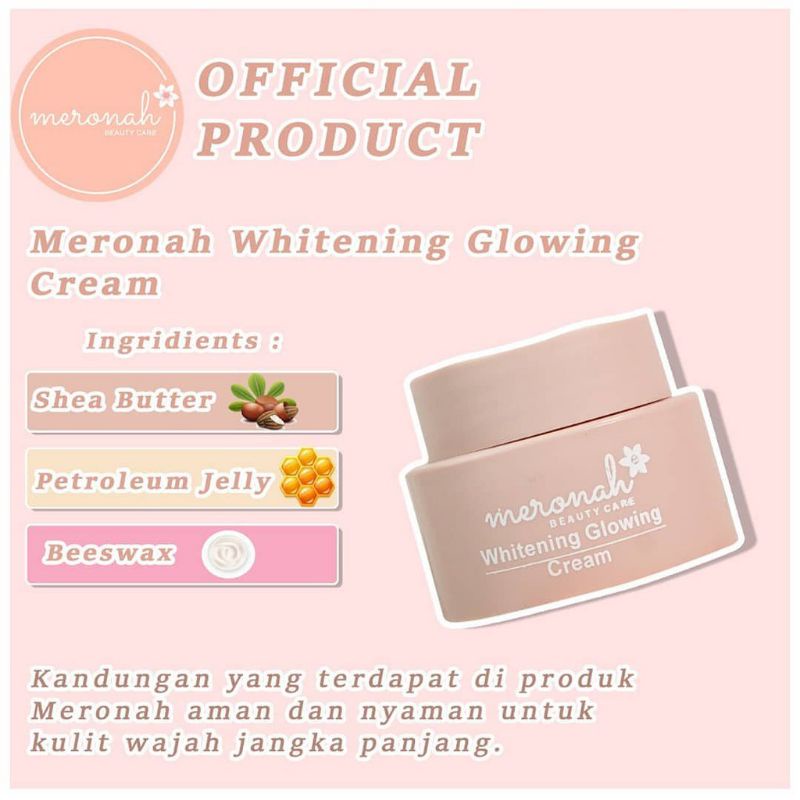 Jual Meronah Witening Glowing Cream BPOM | Shopee Indonesia