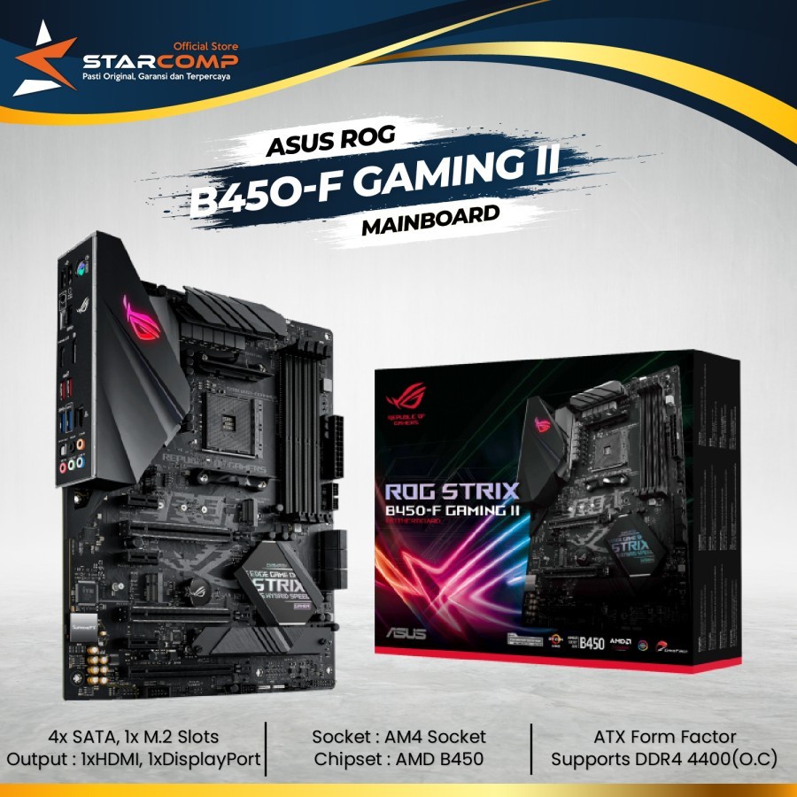 Jual Motherboard ASUS B450-F GAMING II ROG STRIX B450F B 450 F DDR4 ...