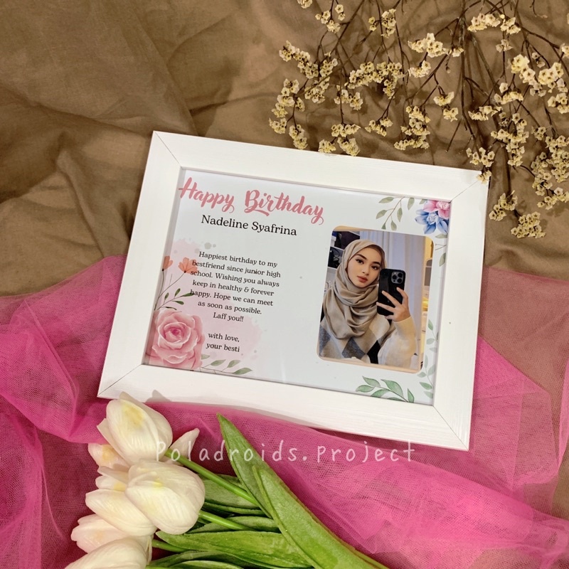 Jual CUSTOM AESTHETIC FLOWERY BINGKAI FOTO 6R HADIAH KADO WEDDING ...