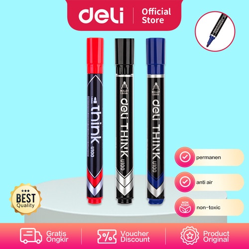 Jual Spidol Permanen Deli Permanent Marker | Shopee Indonesia