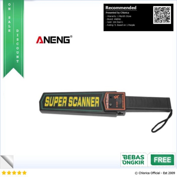 Jual Promo ANENG Security Scanner Metal Detektor Logam Body Checker - MD3003B1 - Hitam ANENG ...