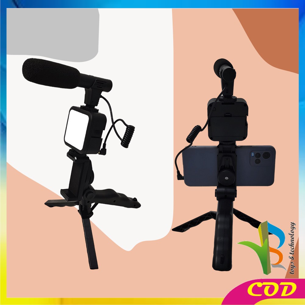 Jual RB-C587 Vlogging KIT PAKET Vlog Smartphone Set Mic LED Tripod ...