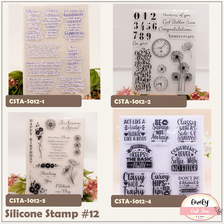 Jual LovelyCraftStore | S 12 Transparent Silicone rubber Clear Stamp ...
