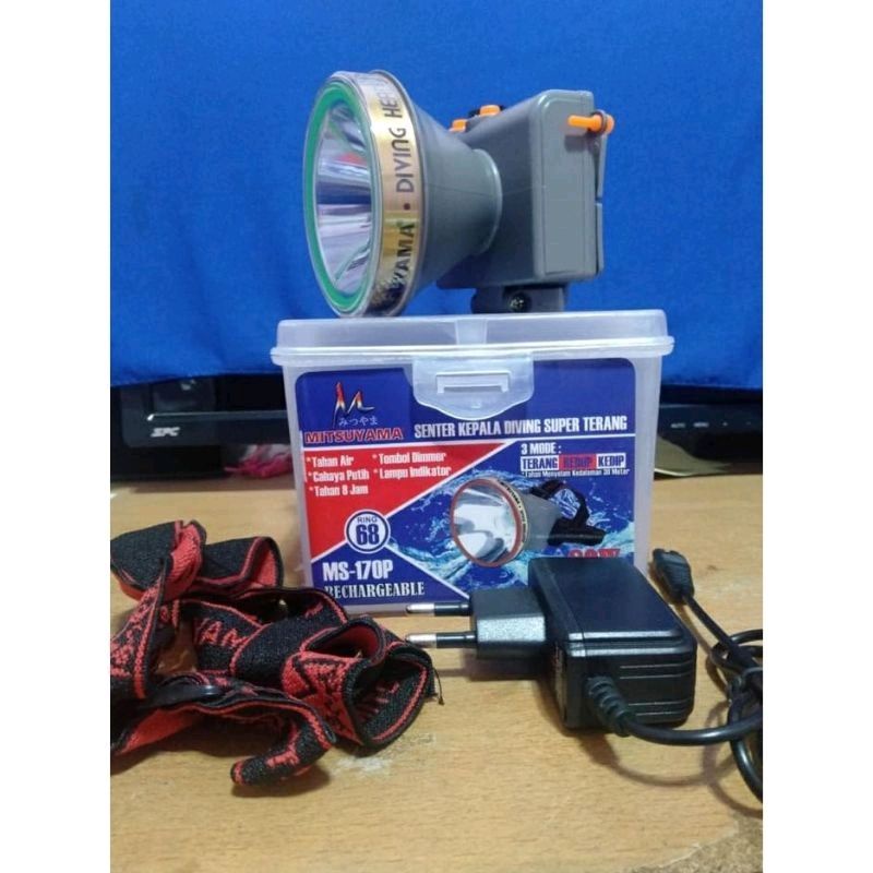 Jual Senter Kepala Diving Selam 80 Watt Original Mitsuyama MS-170P Headlamp 80W Super Terang ...