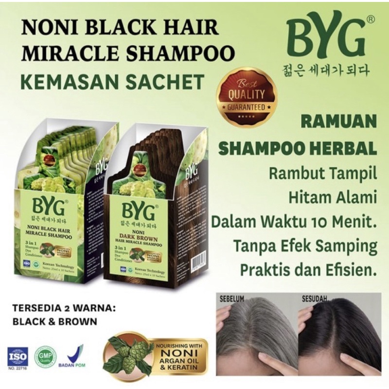 Jual Noni Black Hair Magic Shampoo BYG - Noni Black Hair Miracle ...