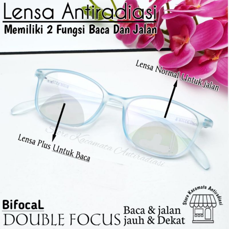 Jual Kacamata Double Fokus Baca Dan Jalan Wanita/Pria Kacamata Jauh ...