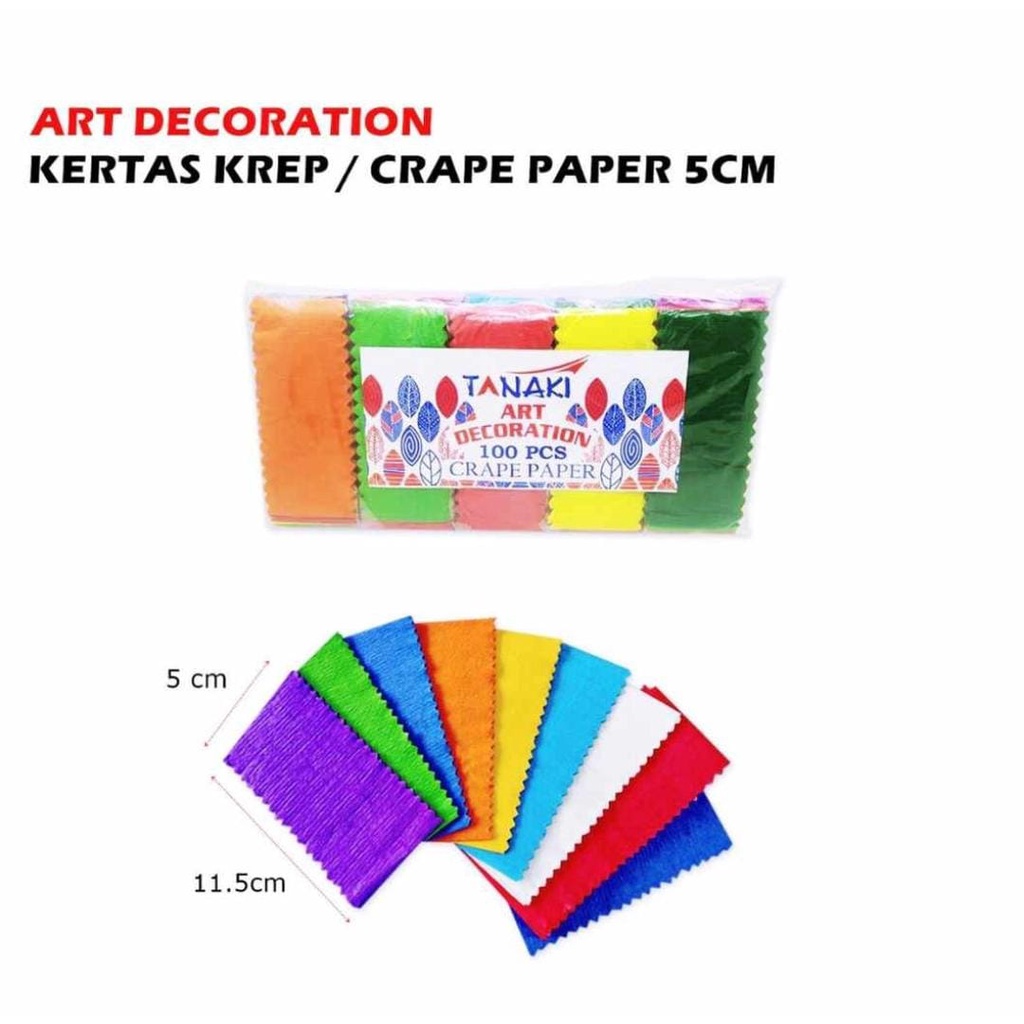 Jual KERTAS CRAPE POTONG WARNA / KREP POTONG 5CM / CRAPE MURAH | Shopee ...