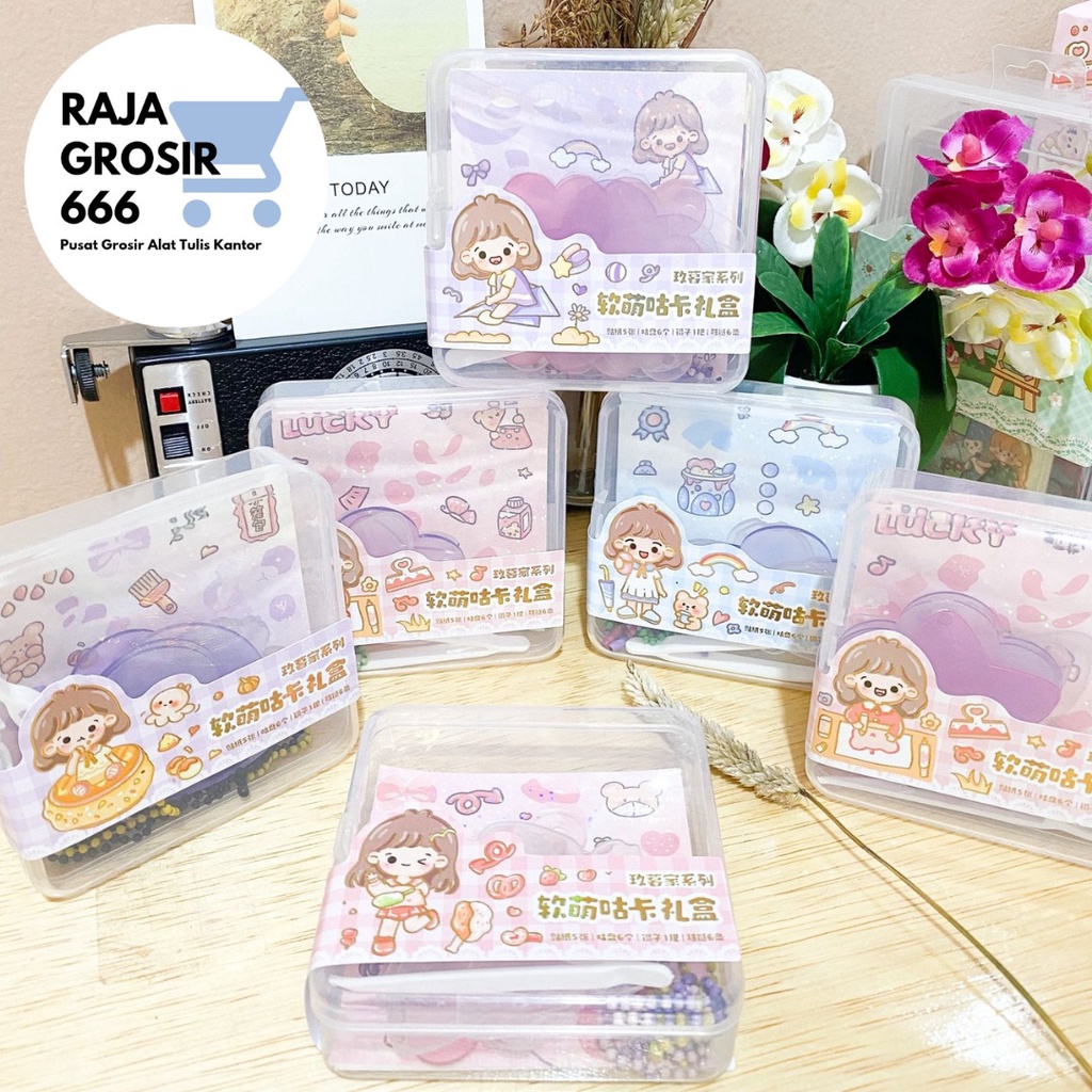 Jual PAKET BOX STIKER PINSET JBE-SCW GANTUNGAN KUNCI AKRILIK 3 IN 1 DIY KREATIFITAS ANAK LUCU ...