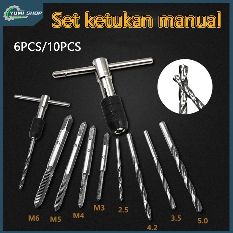 Jual Mata Bor Tap Die Set/Handtap 9pcs Hand Tap Tapping Metal Screw/MATA BOR SENAI DRAT BAUT ...