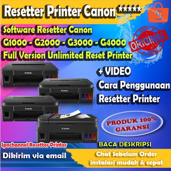 Jual Resetter Canon G1000 - G2000 - G3000 - G4000 Full Version Unlimited Reset Printer Canon ...