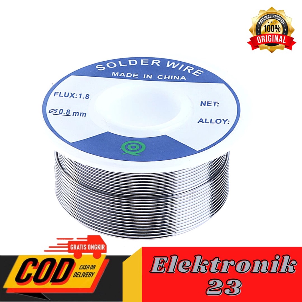 Jual TIMAH SOLDER KAWAT 1 Roll TIMAH SOLDER 0,8 X 5 Meter / 10 Meter ...