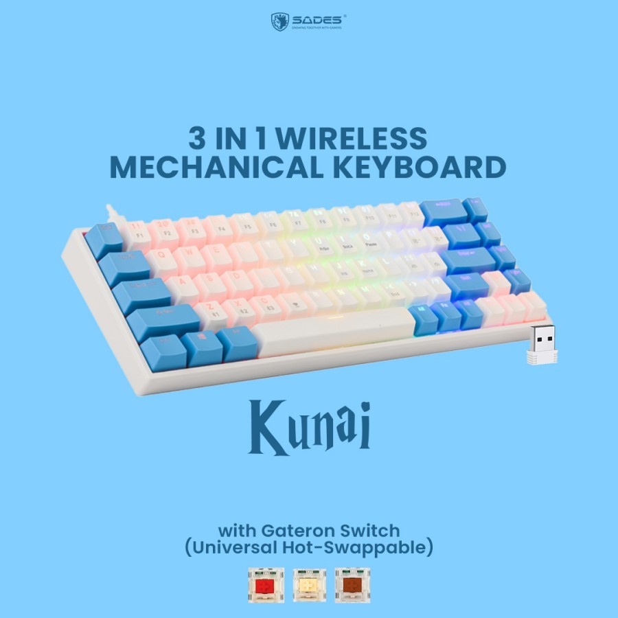 Jual Sades Kunai 3 in 1 Connection Mechanical Gaming Keyboard | Shopee ...