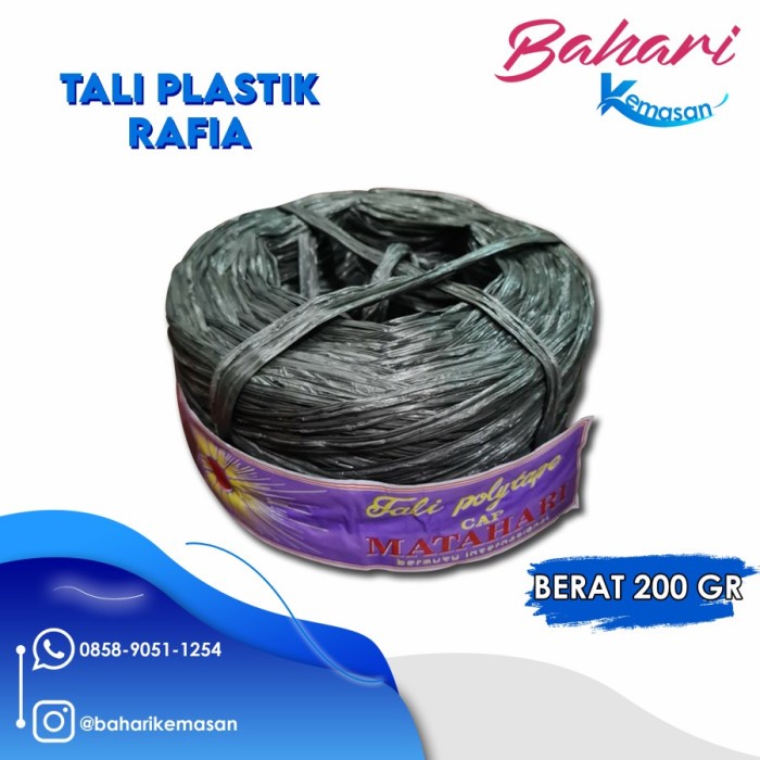 Jual Tali plastik hitam 213 gram TEBAL | Shopee Indonesia