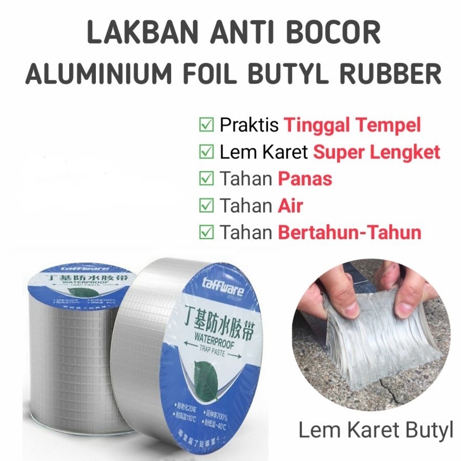 Jual Lakban Anti Bocor Anti Air Aluminium Foil Butyl Waterproof Tape | Shopee Indonesia