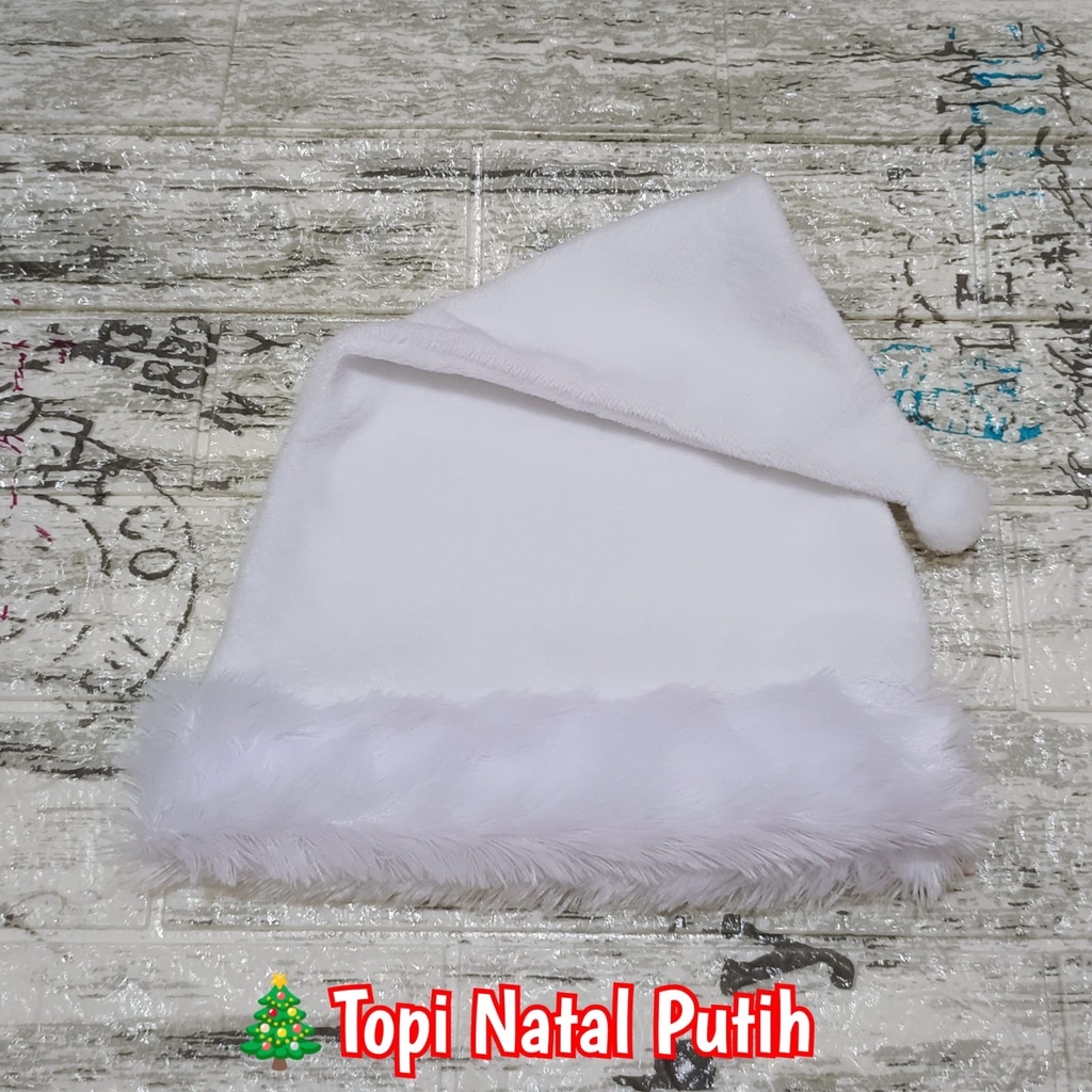 Jual Topi Natal Santa Claus Putih Polos | Shopee Indonesia