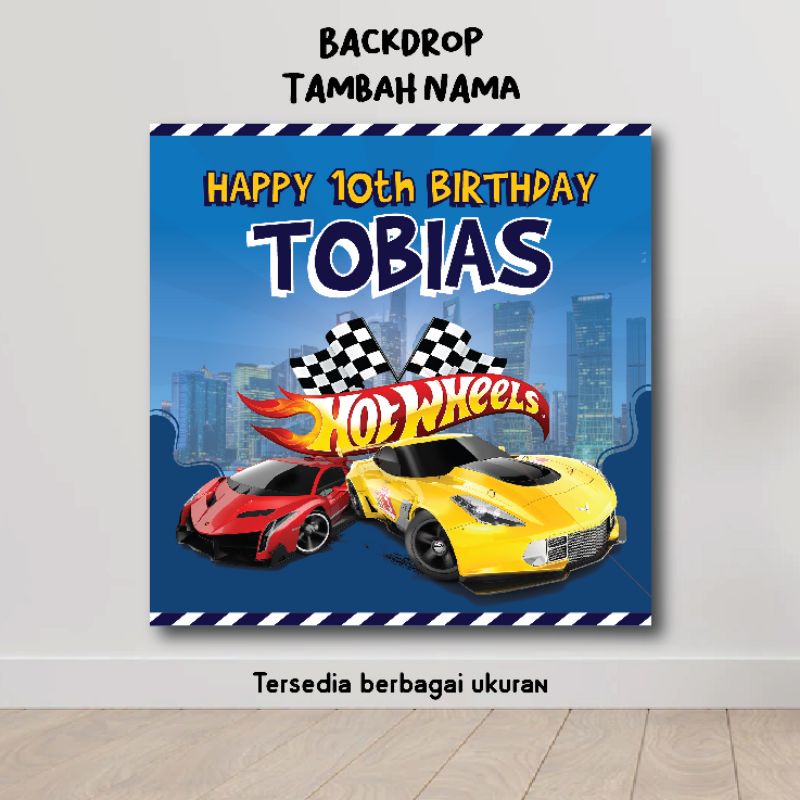 Jual BACKDROP HOT WHEELS HAPPY BIRTHDAY DEKORASI ULTAH HOTWHEELS HIASAN ...