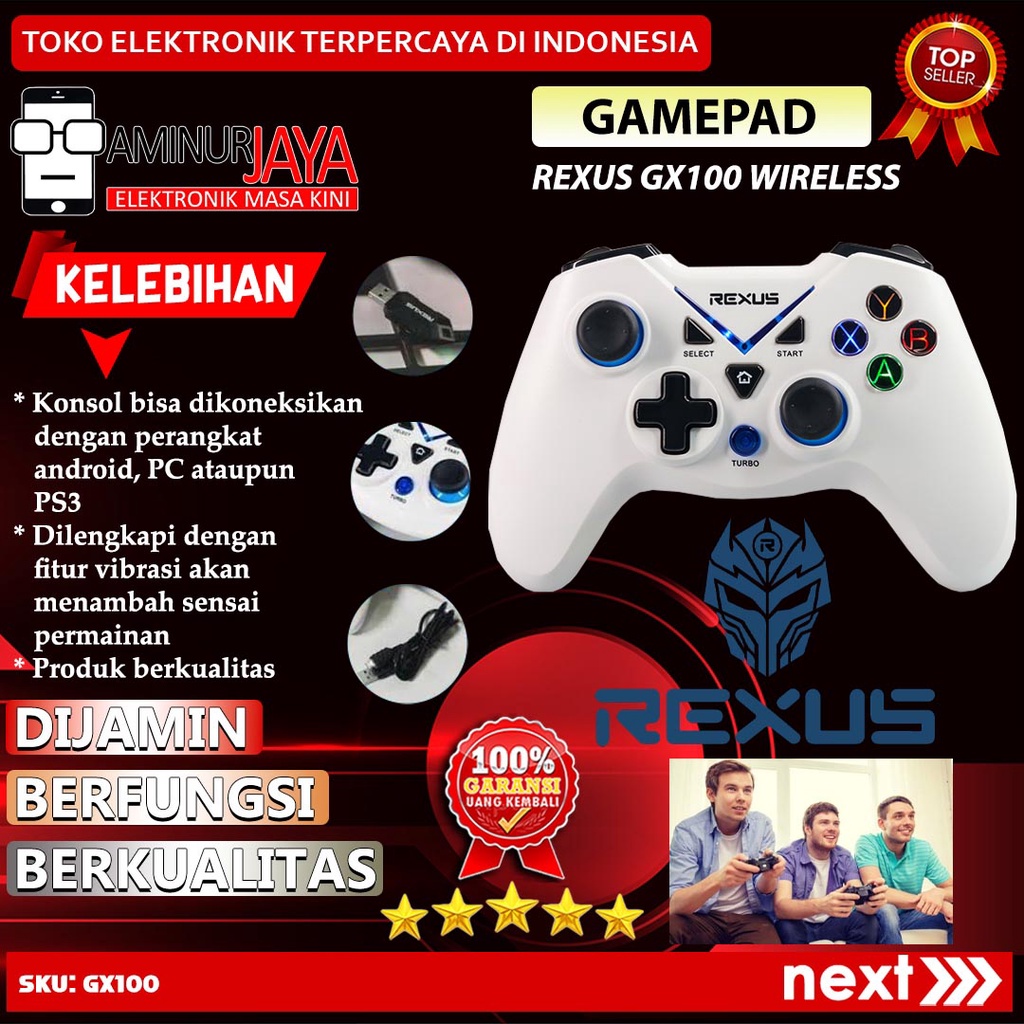 Jual Gamepad REXUS GLADIUS GX100 Stick Joystick Perlengkapan Game ...