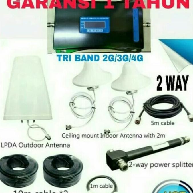 Jual Penguat Sinyal Hp Tri Band 2Way 2G 3G 4G/Repeater Gsm/Penguat Signal | Shopee Indonesia
