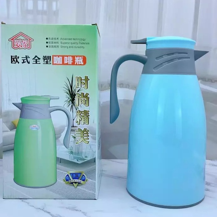 Jual Termos Jug 1L Teko 1000ml termos air panas bahan kaca luar plastik ...