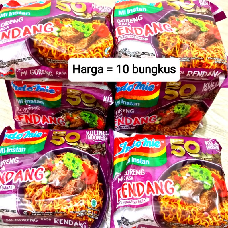 Jual Indomie Rendang mi goreng khas Sumatera Barat (10 pcs) | Shopee ...