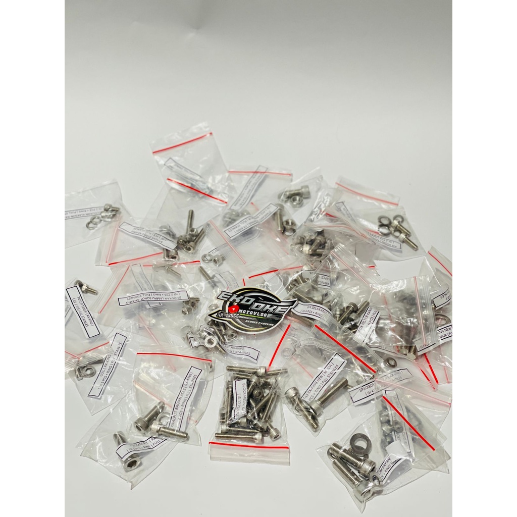 Jual baut baud L stainless set 1 unit full motor rxking bagian luar ...