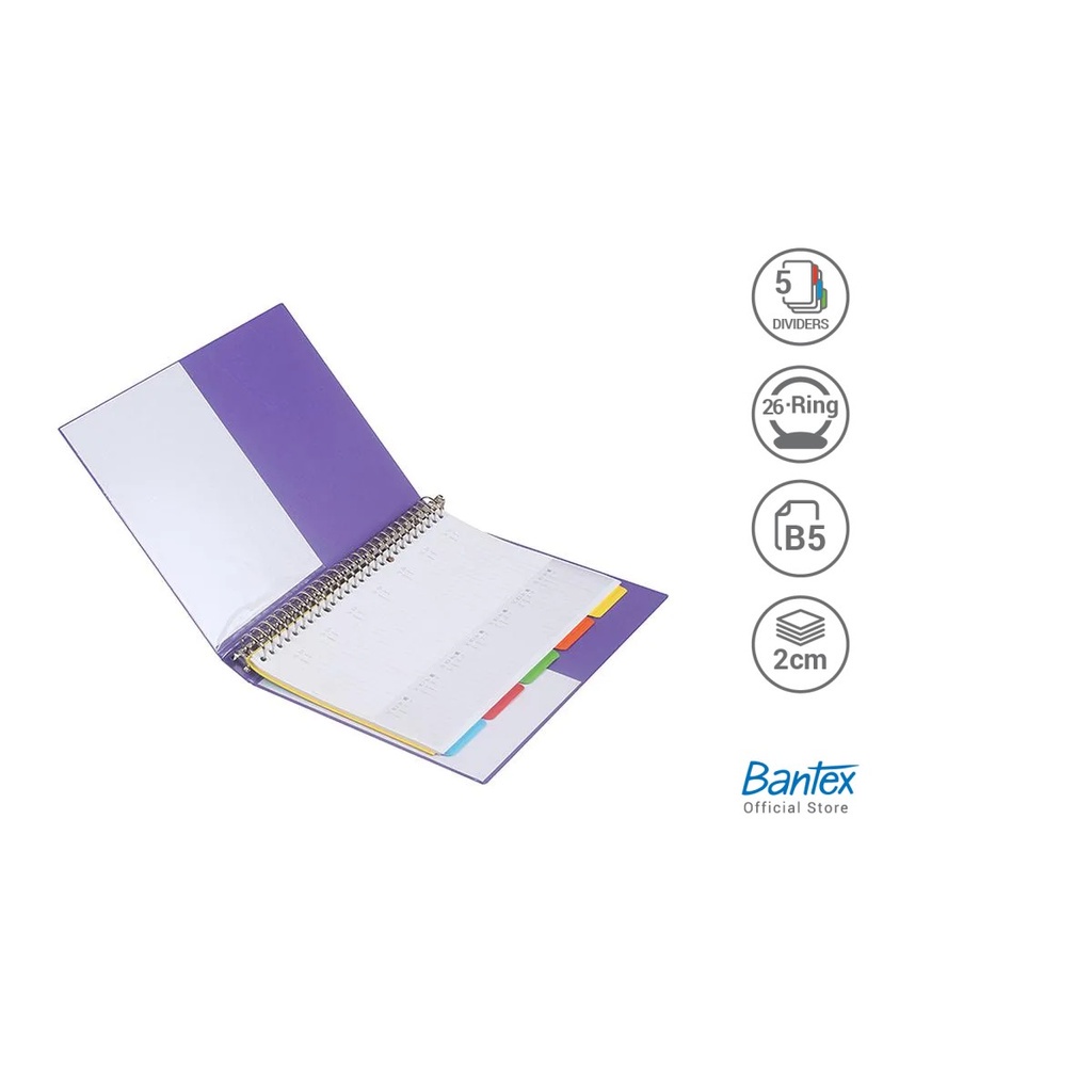 Jual Binder Bantex 1326 Size B5 25mm 26 Ring Metal bahan Pvc Semua ...