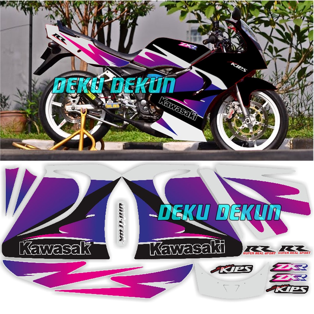 Jual Striping Ninja Rr Old Decal Variasi Ultimate Hitam Cuting Laminasi ...