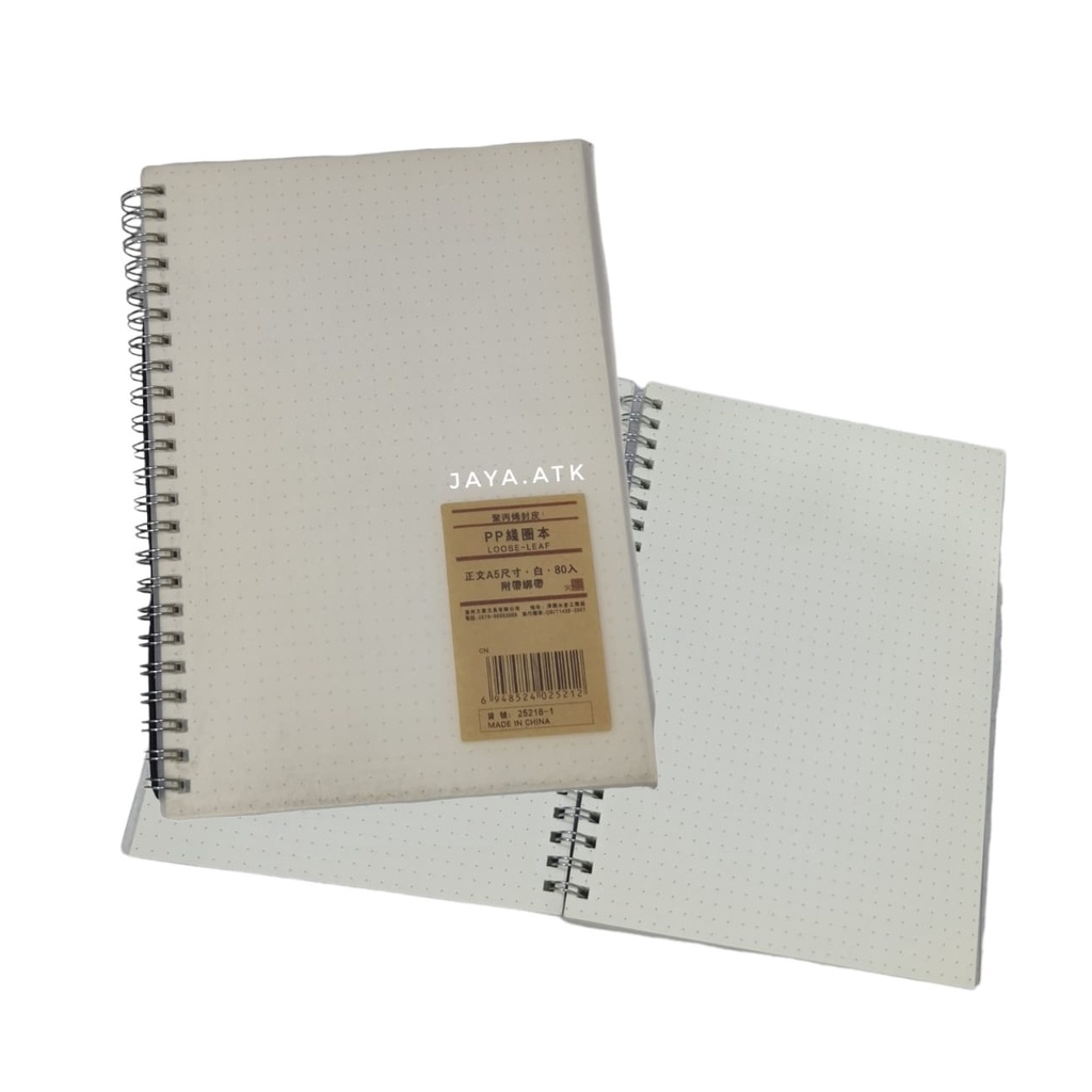 Jual NOTEBOOK BUKU RING A5 DOT TITIK COVER MIKA PUTIH BENING BUKU ...