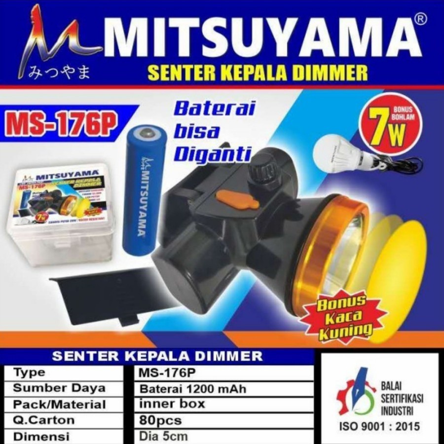 Jual Senter kepala Headlamp 20 watt Dimmer MITSUYAMA MS-176P | Shopee Indonesia