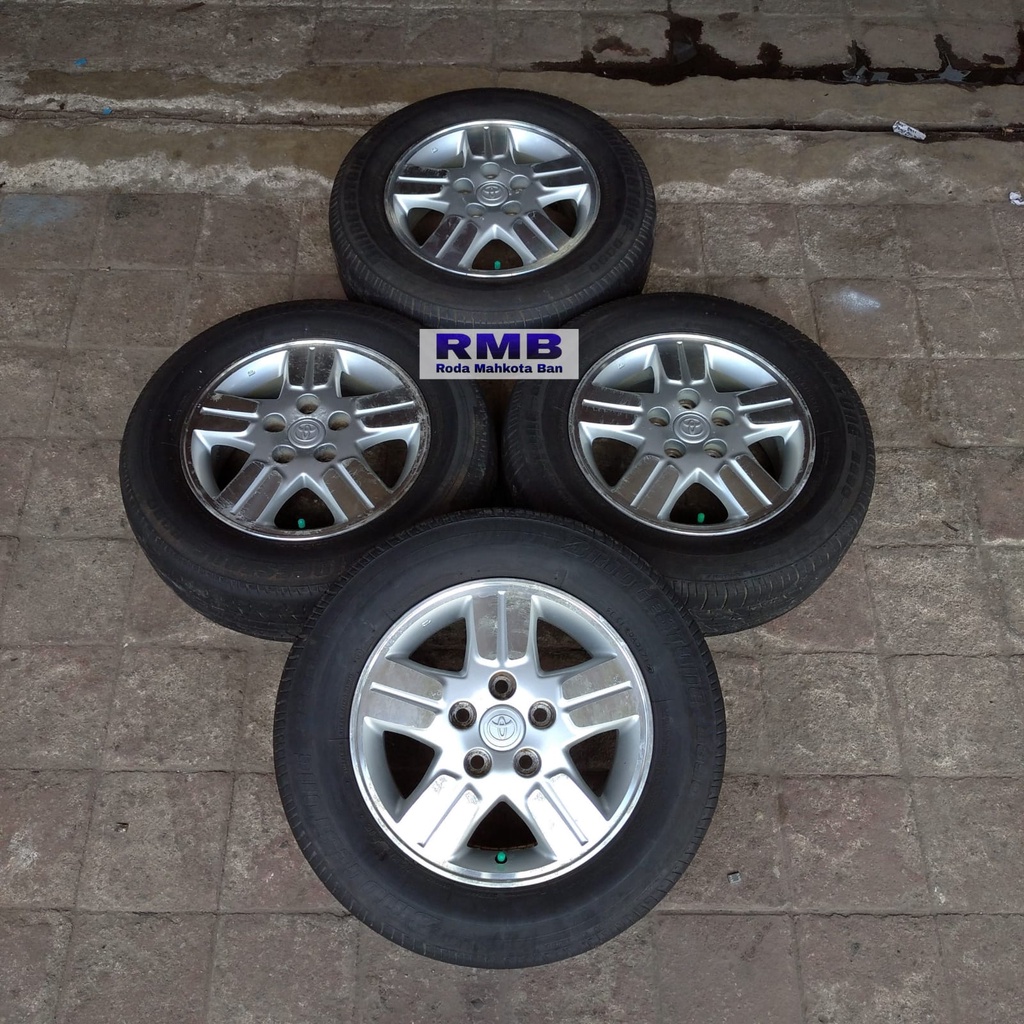 Jual VELG MOBIL BEKAS ORIGINAL COPOTAN INOVA TYPE G RING 15 + BAN 205 ...