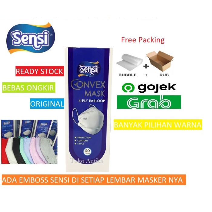 Jual Masker Sensi Convex Mask 4ply 4D earloop isi 20 - Convex Hitam ...