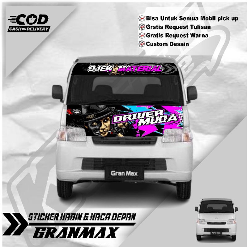 Jual Setiker Sticker Decal Kabin/Kap Depan Pick Up DRIVER MUDA Mobil ...