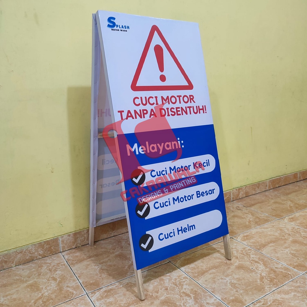 Jual STAND BANNER KAYU UKURAN 50 X 110 - SEGITIGA BANNER RANGKA KAYU ...