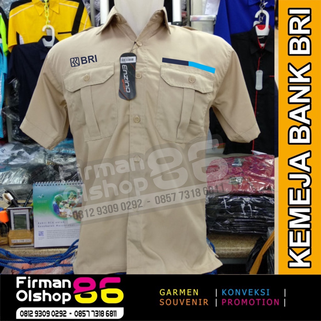 Jual KEMEJA BANK BRI LENGAN PENDEK KANTONG DUA | BAJU BANK BRI | KEMEJA ...