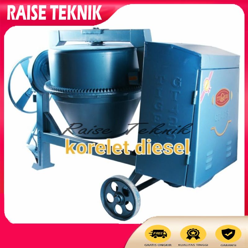 Jual MOLEN ADUK SEMEN TIGER 425L + DIESEL R175 CONCRET MIXER | Shopee ...