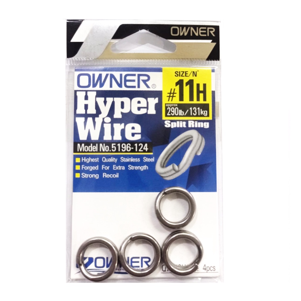 Jual Owner 5196 Hyper Wire Split Rings Size 11H 290lb - 4 rings (4880 ...