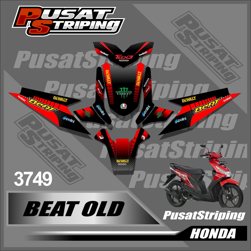 Jual 3749 Decal Skotlet Custom Variasi Motor Honda Beat Old Variasi ...