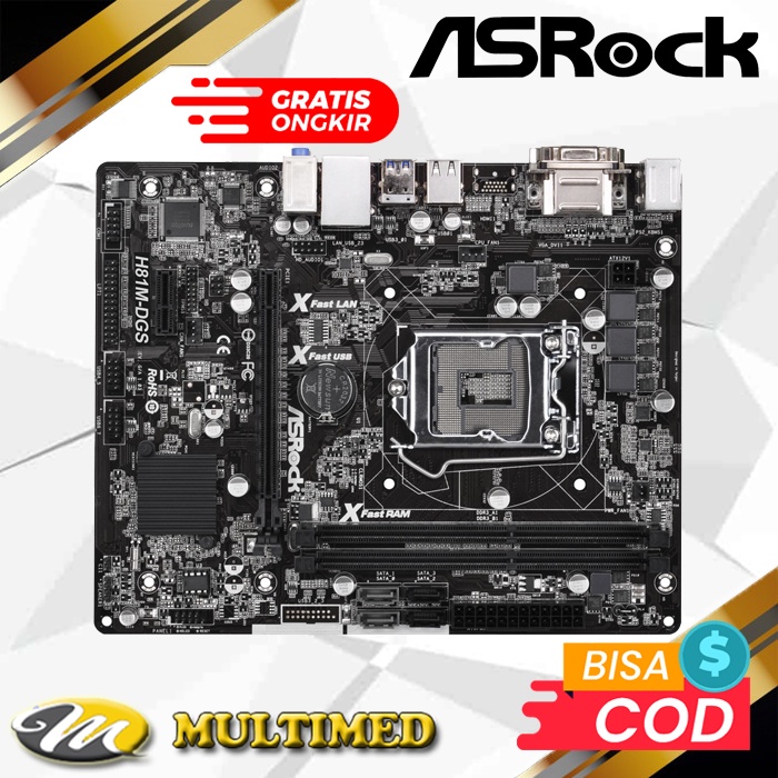 Jual Paket Motherboard Mainboard Mobo LGA 1150 H81 DDR3 + Core I3 4130 + FAN | Shopee Indonesia