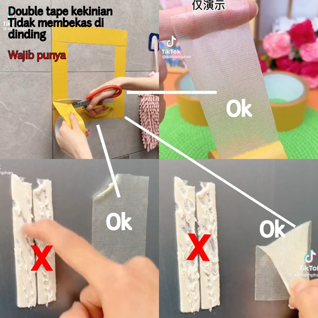 Jual 5 METER - LAKBAN DOUBLE TAPE JARING KUNING TEMPEL DINDING TERBARU ...