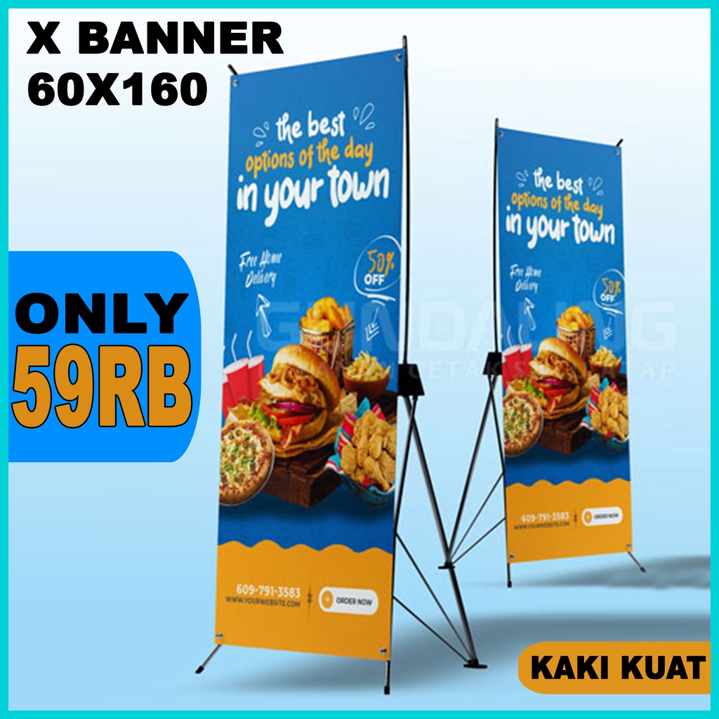 Jual Y Banner - X Banner Ukuran 60x160cm Free Kaki | Shopee Indonesia
