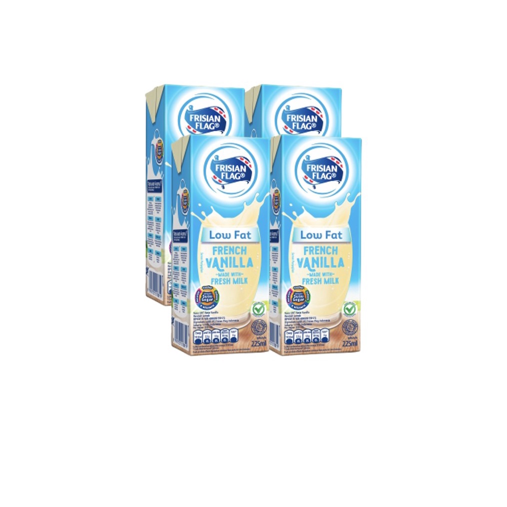 Jual Frisian Flag Susu UHT Low Fat French Vanilla 4 x 225mL | Shopee Indonesia