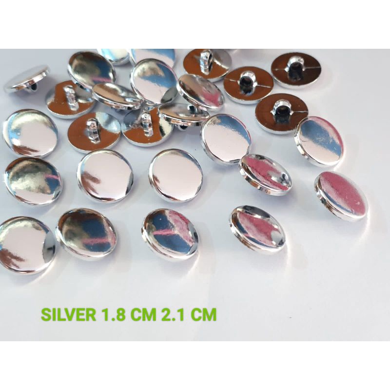 Jual 144 KANCING BUTTON DATAR SILVER DIAMETER 1.8 CM/2.1 CM SILVER/ROSE ...
