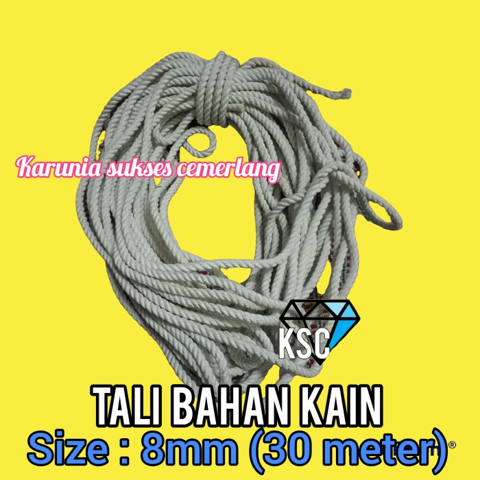 Jual Tali Kawat Tali Bahan Kain 8Mm (30 Meter) Tambang Kain 8Mm / Tali ...