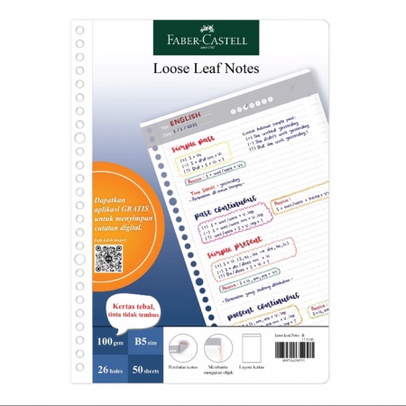 Jual Faber-Castell Loose Leaf Notes - B Kertas Binder Isi Binder B5 100 ...