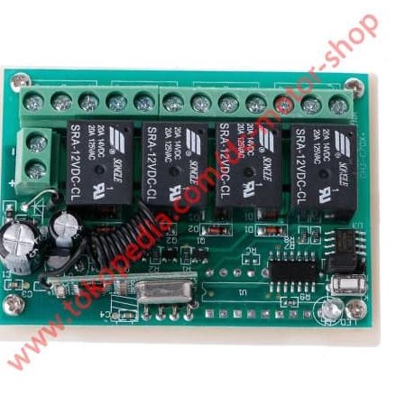 Jual 4 Channel RF Remote Control Wireless 12V (1 Reciever + 2 ...