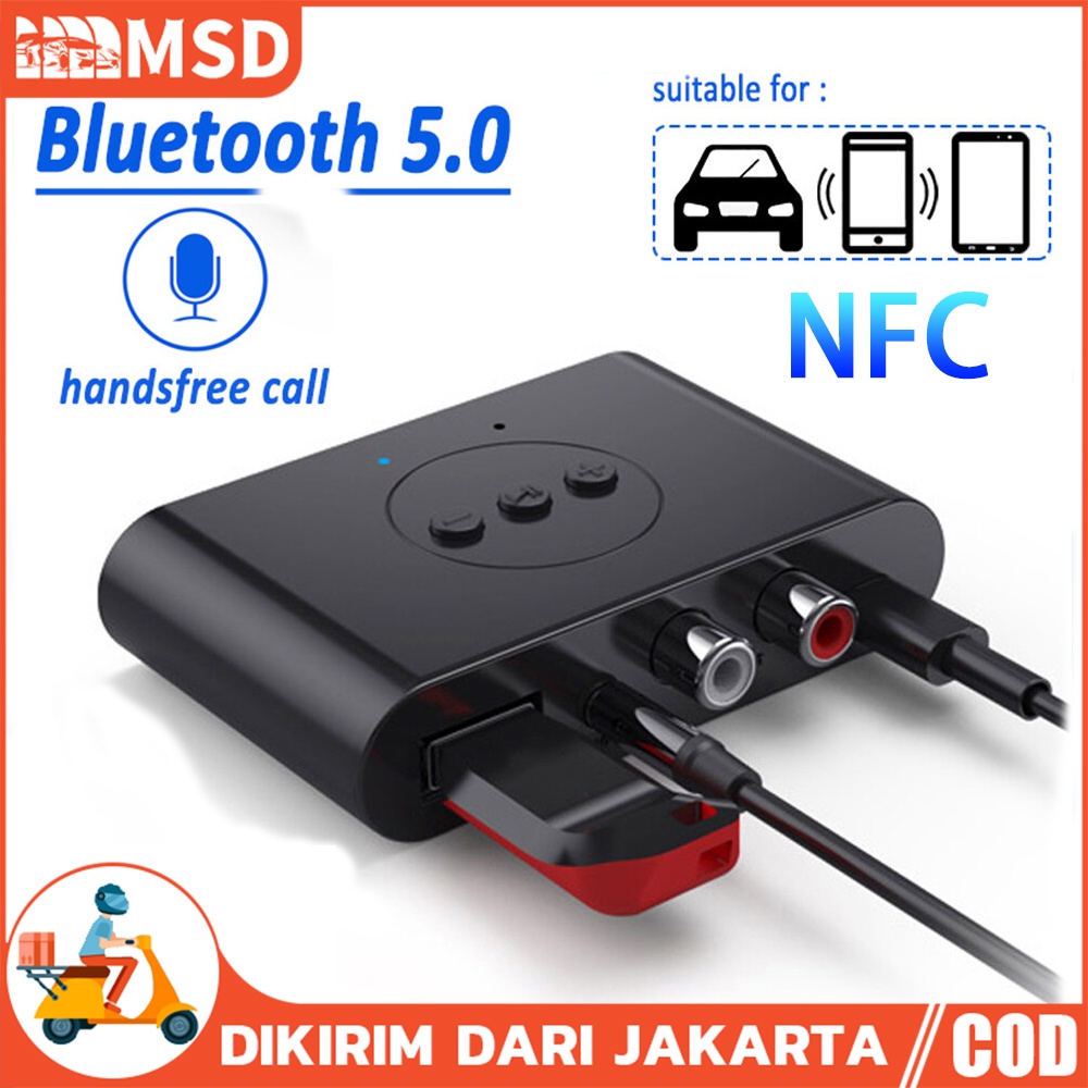 Jual NFC Penerima Audio Bluetooth 5.0, Adaptor Nirkabel Musik Stereo 3D Kartu 2RCA 3.5Mm 3.5 AUX ...