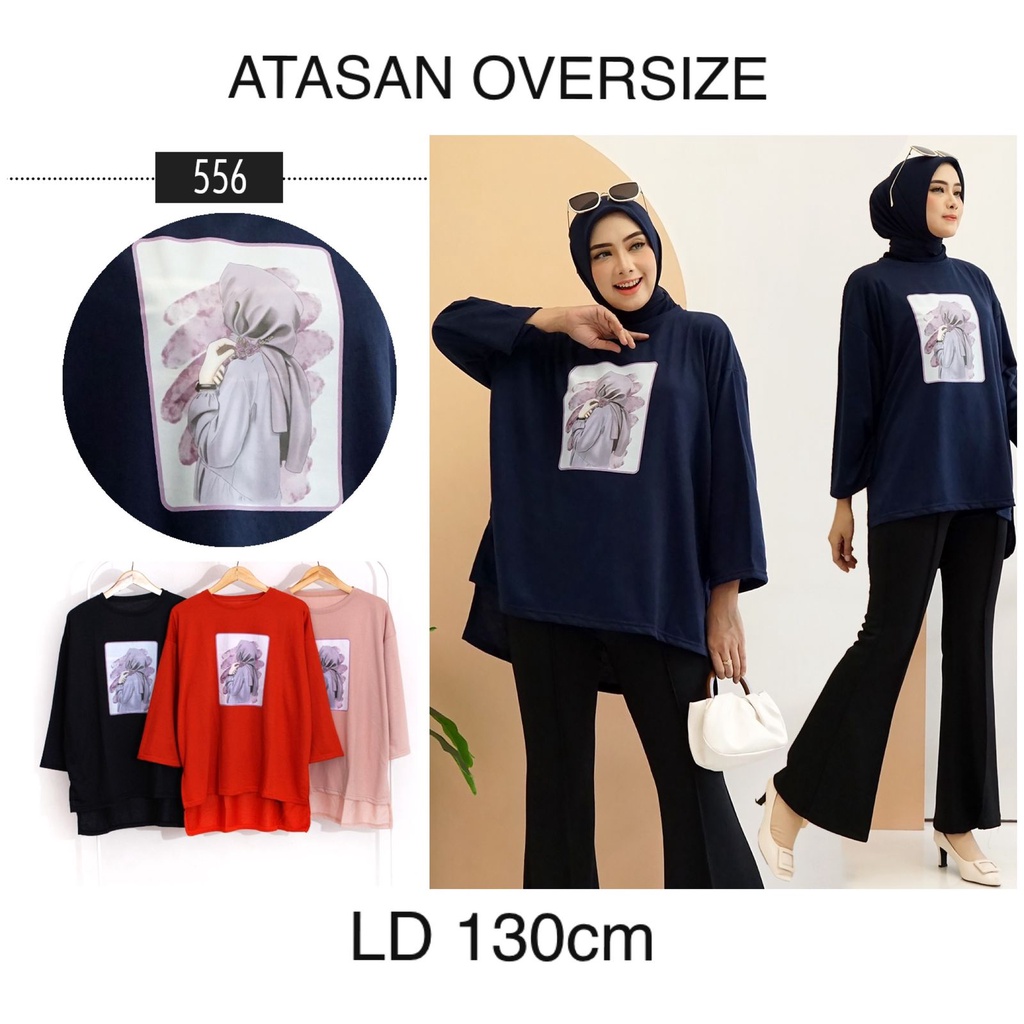 Jual GR ATASAN OVERSIZE JUMBO BASIC KAOS VIRAL WANITA HIJAB SR556 ...