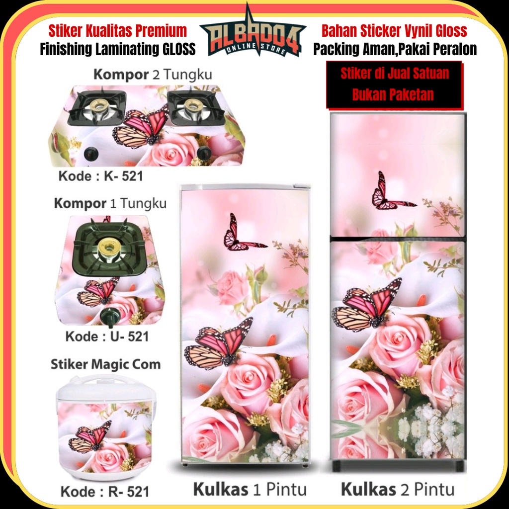 Jual STIKER KULKAS 1 PINTU 2 PINTU KOMPOR 1 TUNGKU 2 TUNGKU & MAGICOM ...